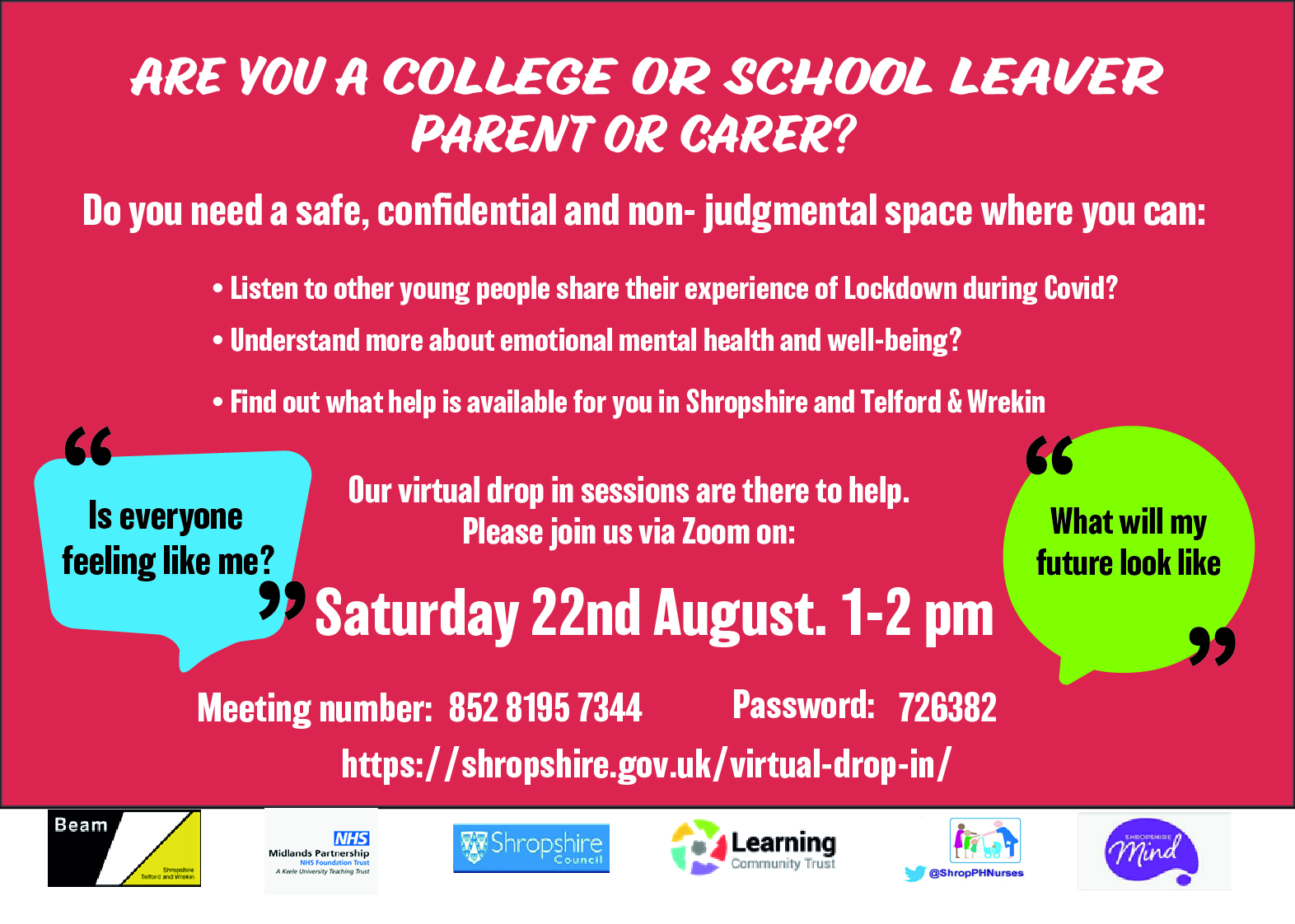 Coronavirus: Zoom drop-in offers support for young people, parents and ...